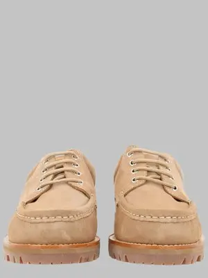 Paraboot Thiers Suede Moc Toe Lace-up Shoes - Beige