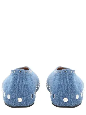 GANNI Ballerina Jenny Flat - Denim