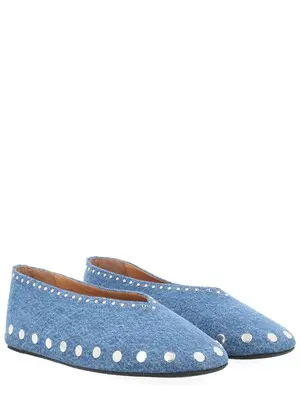 GANNI Ballerina Jenny Flat - Denim