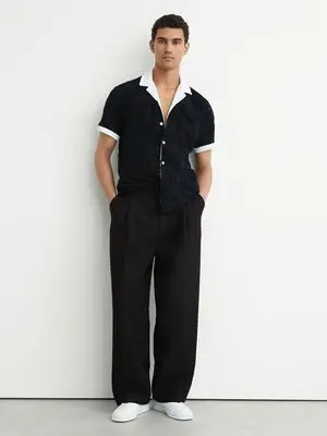 REISS Zuma Towelling-jacquard Tipped Shirt