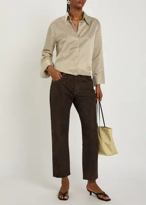 Citizens Of Humanity Winslow Straight-leg Suede Trousers - Brown