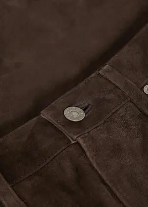 Citizens Of Humanity Winslow Straight-leg Suede Trousers - Brown