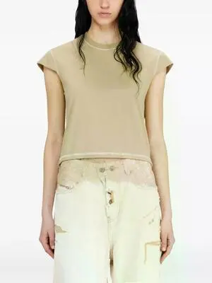 DIESEL® Jersey T-shirt With Lace Hem