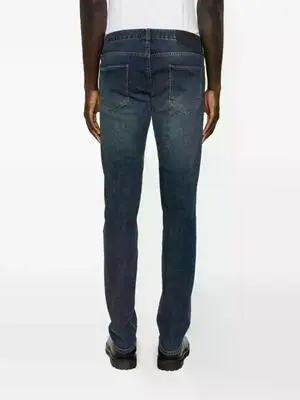 Emporio Armani Faded Effect Logo Plaque Jeans