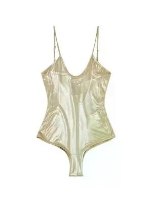 DIESEL® T-imyny Bodysuit With -tone Scoop Neck - Gold