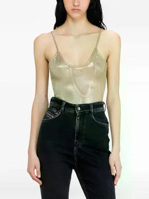 DIESEL® T-imyny Bodysuit With -tone Scoop Neck - Gold