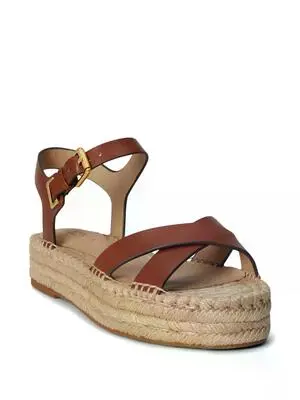 Ralph Lauren Emeryn Leather Espadrille Sandals