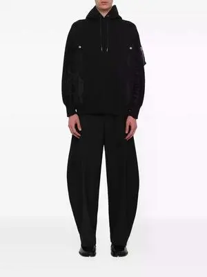 Sacai Sponge Sweat And Nylon Twill Hoodie