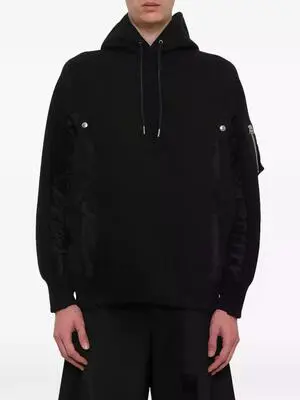 Sacai Sponge Sweat And Nylon Twill Hoodie