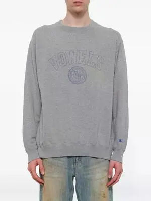 VOWELS Collegiate Print Crewneck Sweater