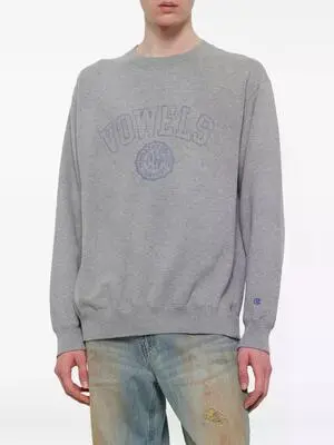 VOWELS Collegiate Print Crewneck Sweater