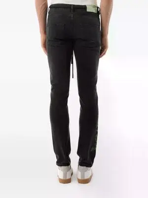 Off-White Slim-fit Jeans With Graphic Print