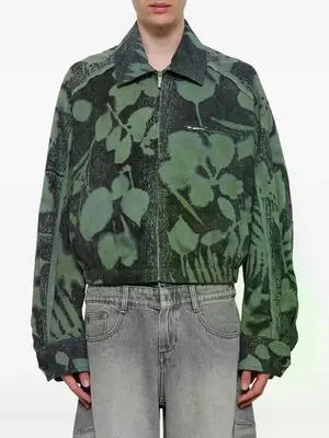 FENG CHEN WANG Plant-dye Cropped Bomber Jacket