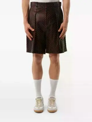 Givenchy Leather Cross-embroidered Shorts