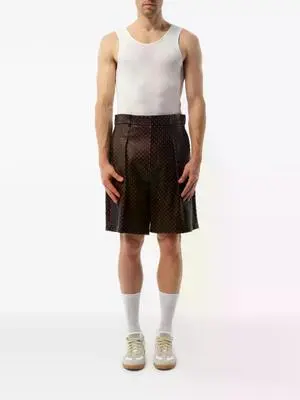 Givenchy Leather Cross-embroidered Shorts