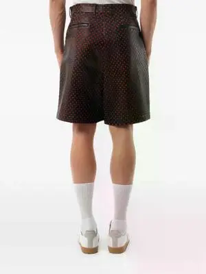 Givenchy Leather Cross-embroidered Shorts