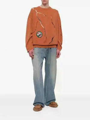 DOUBLET Cracked Egg Design Knit Sweater