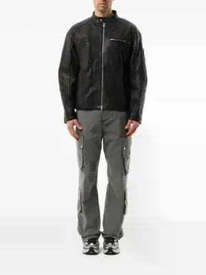 REPRESENT Belstaff Cafe Racer Embroidered Leather Biker Jacket