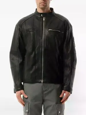 REPRESENT Belstaff Cafe Racer Embroidered Leather Biker Jacket