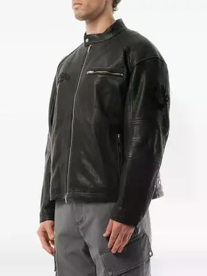 REPRESENT Belstaff Cafe Racer Embroidered Leather Biker Jacket