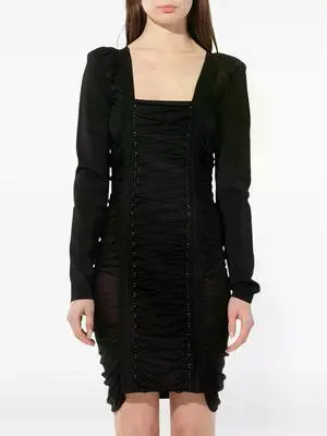 Balmain Lace-up Ruched Mini Dress