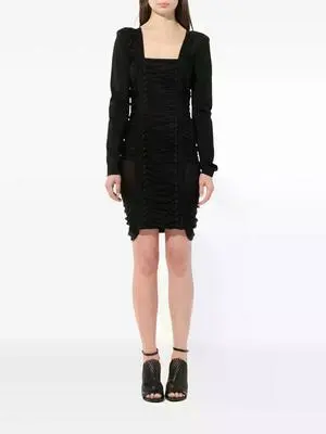 Balmain Lace-up Ruched Mini Dress