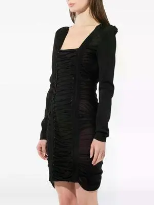 Balmain Lace-up Ruched Mini Dress