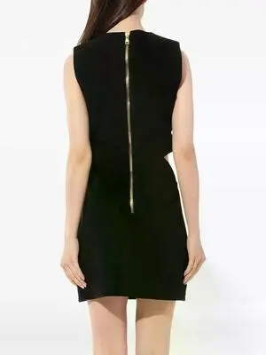 Balmain Leather Wrap-style Dress With Cut-out Detail - Black