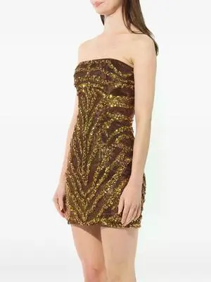 Balmain Embellished Strapless Mini Dress