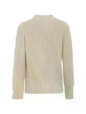 Sacai Cable-knit Ribbed High Neck Sweater