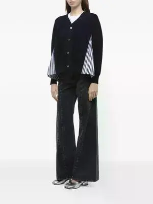 Sacai Pleated Striped Cardigan