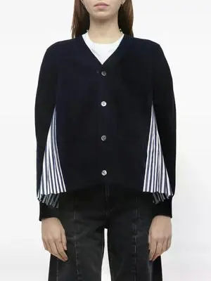 Sacai Pleated Striped Cardigan