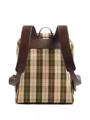 Valentino Garavani Antibes Backpack In Check Fabric - Neutrals