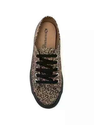 Superga Leopard-pattern Lace-up Sneakers - Neutrals