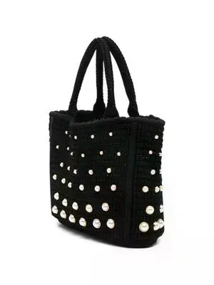 Sandro Embellished Crochet Tote Bag