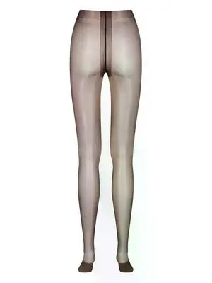 MAISON CLOSE Satin High-waisted Tights - Brown