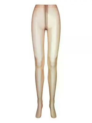 MAISON CLOSE Satin High-waisted Tights - Neutrals