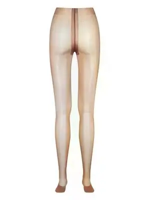 MAISON CLOSE Satin High-waisted Tights - Neutrals
