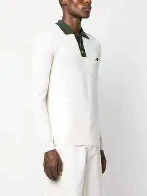 AUTRY Logo-embroidered Contrast-collar Polo Shirt