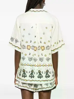 ALEMAIS Graphic Print Short Sleeve Shirt - Neutrals