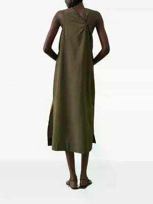Soeur Emna Knot-detail Sleeveless Dress - Green