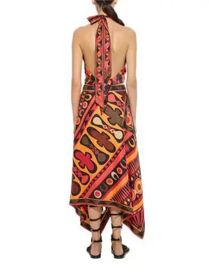 Emilio Pucci Geometric Print Halterneck Silk Top