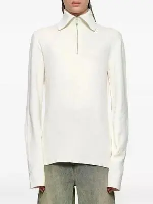 ENTIRE STUDIOS Zip-up Turtle-neck Sweater - Neutrals