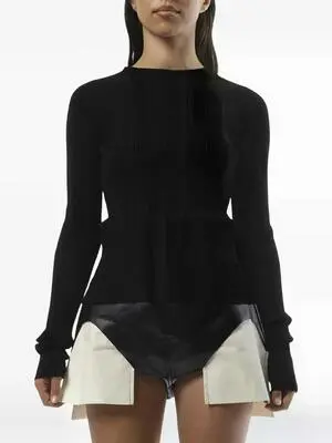 Black Cashmere Asymmetric Knitwear