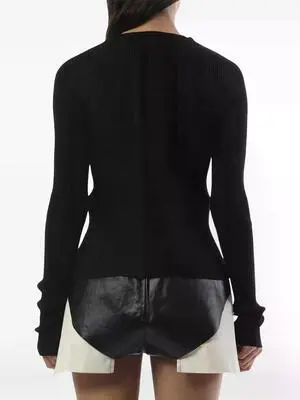 Rick Owens Ribbed Knit Crew Neck Sweater