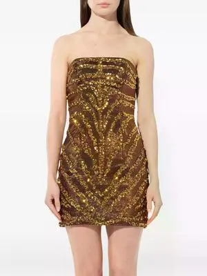 Balmain Embellished Strapless Mini Dress