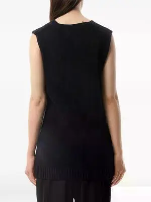 LANVIN Plunge V-neck Ribbed-trim Sweater - Black