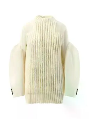 Sacai Layered Ribbed-knit Dress