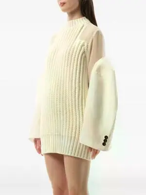 Sacai Layered Ribbed-knit Dress