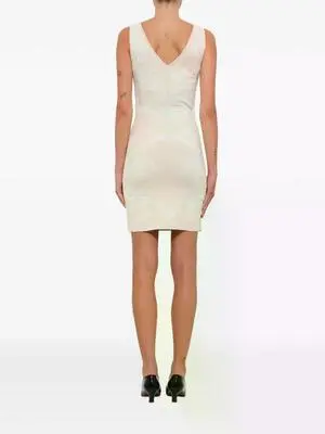 Alexander McQueen V-neck Floral Jacquard Mini Dress